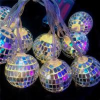 China Silver Mirror Ball LED String Lamp for Christmas Decoration Party Home Indoor Bedroom for sale