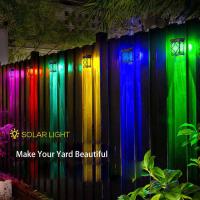 China RGB Solar Fence Lights Colored Waterproof Outdoor Solar Wall Lantern for Outdoor IP65 40000 Hours for sale