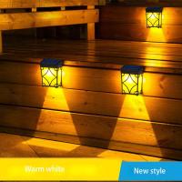 China RGB Solar Fence Lights Colored Waterproof Outdoor Solar Wall Lantern for Outdoor IP65 40000 Hours for sale