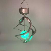 China Spiral Solar Wind Chimes Lights Outdoor Waterproof Color Changing LED Lamp for Garden for sale