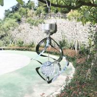 China Spiral Solar Wind Chimes Lights Outdoor Waterproof Color Changing LED Lamp for Garden for sale