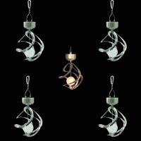 China Spiral Solar Wind Chimes Lights Outdoor Waterproof Color Changing LED Lamp for Garden for sale