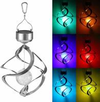 China Spiral Solar Wind Chimes Lights Outdoor Waterproof Color Changing LED Lamp for Garden for sale