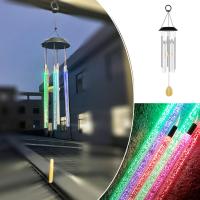 China Waterproof Solar Power Wind Chime with Color Changing Hummingbird and Butterfly Design for sale
