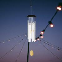 China Waterproof Solar Power Wind Chime with Color Changing Hummingbird and Butterfly Design for sale