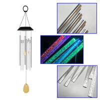 China Waterproof Solar Power Wind Chime with Color Changing Hummingbird and Butterfly Design for sale