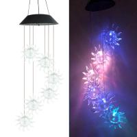 China Solar Powered Wind Chime Light LED Color Changing Outdoor Lamp for Garden ABS Material for sale