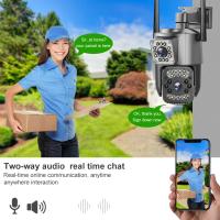 China 4MP Wireless IP Security Dual Lens 4G Bullet PTZ Camera V380 Bullet 3.5Inch Black for sale