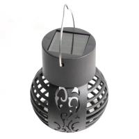 China LED Solar Light for Garden Landscape Decoration Metal Iron Hanging Lantern Flame Lamp for sale