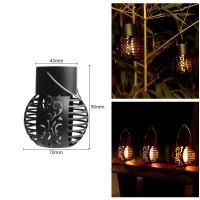 China LED Solar Light for Garden Landscape Decoration Metal Iron Hanging Lantern Flame Lamp for sale