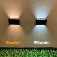 China Waterproof 4led 6led Up And Down Solar Wall Light for Garden Courtyard Luminous for sale