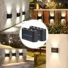 China Waterproof 4led 6led Up And Down Solar Wall Light for Garden Courtyard Luminous for sale