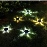 China Outdoor Solar Stair Step Deck Lighting with 90lm/w Efficiency Led Round Ground Lights for sale