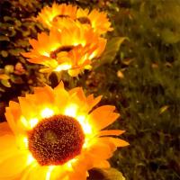 China Solar Led Lamp Waterproof Garden Decorative Sunflower Solares for Backyard Patio Pathway for sale