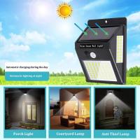 China 120° Beam Angle Outdoors Solar Garden Lamp LED Security Night Lights With Motion Sensor for sale
