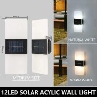 China 50000 Hours Lifespan Solar Garden Landscape Wall Ambient Light 12 LED Acrylic Material for sale