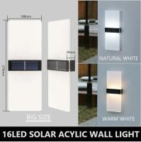 China 50000 Hours Lifespan Solar Garden Landscape Wall Ambient Light 12 LED Acrylic Material for sale