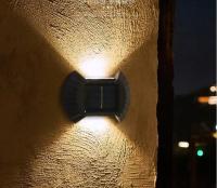 China Warm White Solar Powered LED Wall Lights for Garden Patio Garage Driveway Up Down Lamp for sale