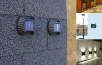 China Warm White Solar Powered LED Wall Lights for Garden Patio Garage Driveway Up Down Lamp for sale