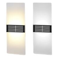 China Solar Induction Lawn Moon Bright Square White Plates Solar Wall Light for Outdoor Walls for sale