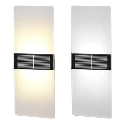 China Solar Induction Lawn Moon Bright Square White Plates Solar Wall Light for Outdoor Walls for sale
