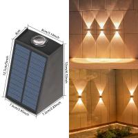China Lamp Sizes 12.7*4*8*12*7.2*7.5cm Solar Wall Light for Outdoor Waterproof Garden Decor for sale