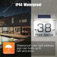 China Waterproof Garden Solar Lamp Stainless Steel Solar Powered House Number and LED Light for sale