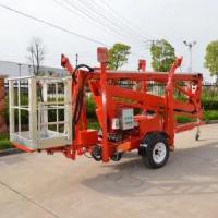 China 10m-20m Trailer Mounted Boom Lift Red Towable Articulating Boom Lift for sale