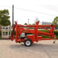 China 10m-20m Trailer Mounted Boom Lift Red Towable Articulating Boom Lift for sale