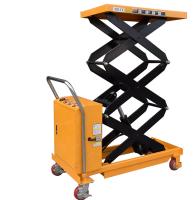 China Hand Push Scissor Trolley Semi Electric Hydraulic Small Scissor Lift Trolley for sale