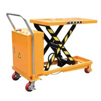 China Hand Push Scissor Trolley Semi Electric Hydraulic Small Scissor Lift Trolley for sale