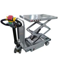 China Battery Powered 2000kg Mobile Lifting Trolley Electric Scissor Trolley Lift Table for sale