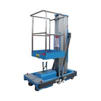 China Load 150kg Single Mast Lift Aluminium Alloy Aerial Platform Orange for sale