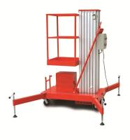 China Load 150kg Single Mast Lift Aluminium Alloy Aerial Platform Orange for sale