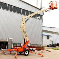China 14m 200kg Trailer Mounted Articulating Boom Lift Battery Or Gas Trailer Man Lift for sale