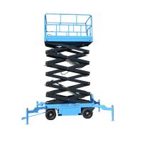 China Blue Towable Scissor Lift Electric Platform Lift 1 Ton 4m Height for sale