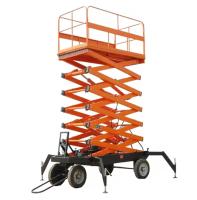 China Hydraulic 500kg Movable Scissor Lift 14m High Aerial Platform for sale