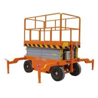 China Outdoor 11m Scissor Lift Manual Towable Mobile Hydraulic Lift for sale