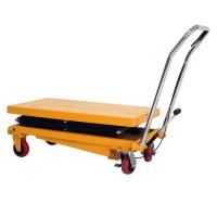 China 1m Industrial Hydraulic Lift Table 800kg Load Double Scissor Trolley Lift for sale