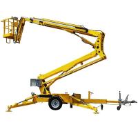 China Load 200kg Trailer Articulating Boom Lift 12m Trailer Mounted Cherry Picker for sale