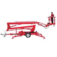 China 14m High Towable Cherry Picker Articulated Trailer Bucket Lift Folding Arm for sale