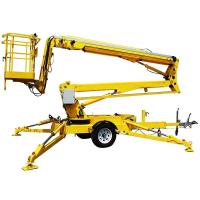 China 14m High Towable Cherry Picker Articulated Trailer Bucket Lift Folding Arm for sale