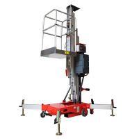 China Hydraulic Aerial Platform Lift 9m 150kg Single Mast Lift For Factory Exhibition for sale