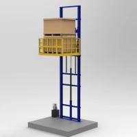 China Orange 8m Small Cargo Lift 1000kgs Hydraulic Cargo Lift Elevator for sale