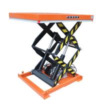 China 1000kgs Hydraulic Scissor Lift Table Orange Heavy Duty Scissor Lift for sale
