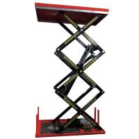 China 3.5m 1000kg Stationary Scissor Lift Table Hydraulic Double Scissor Lift Table for sale