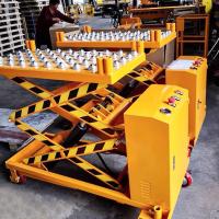 China 300kg-1000kg Single Scissor Lift Trolley 1.7m Electric Hydraulic Trolley Table for sale