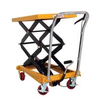 China Warehouse Scissor Lift Trolley 500kg Hydraulic Table Lifter Trolley for sale