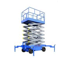 China 500KG Mobile Platform Lift 9m Scissor Lift For Outdoor Building Aerial Work for sale