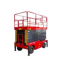 China Orange Mobile Hydraulic Lift Platform 4m 300kg Portable Scissor Lift for sale